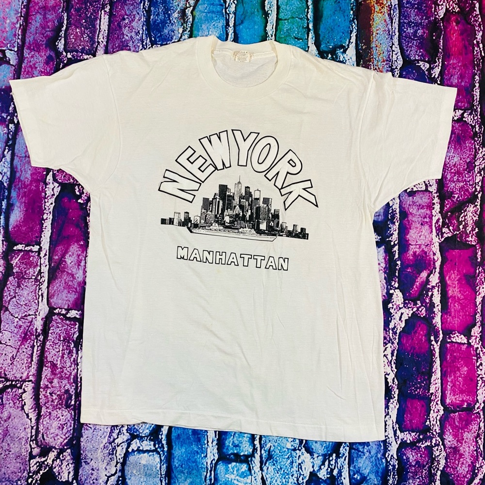 Vintage 1983 Manhattan New York Puff Print Single Sti… - Gem